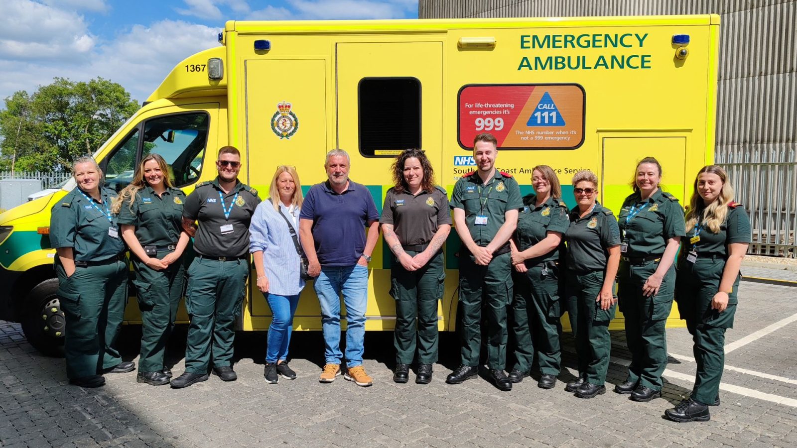 Cardiac arrest survivor reunites with crew - NHS South East Coast ...