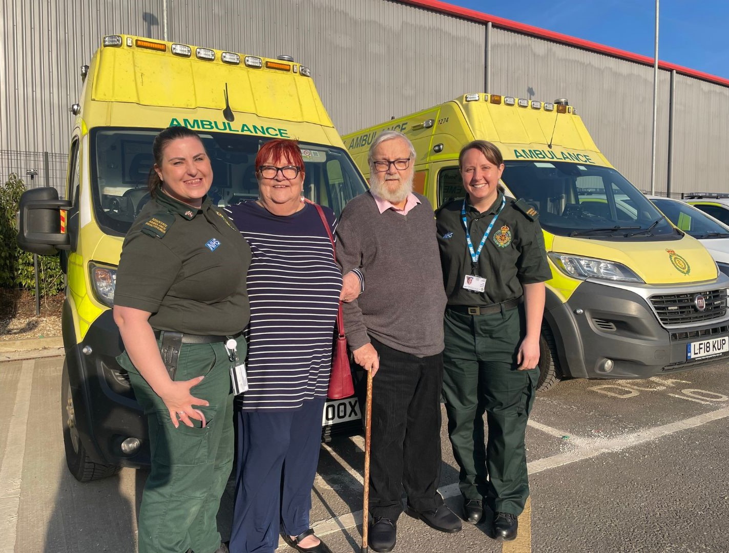 Ashford couple of more than 50 years reunite with ambulance team - NHS ...