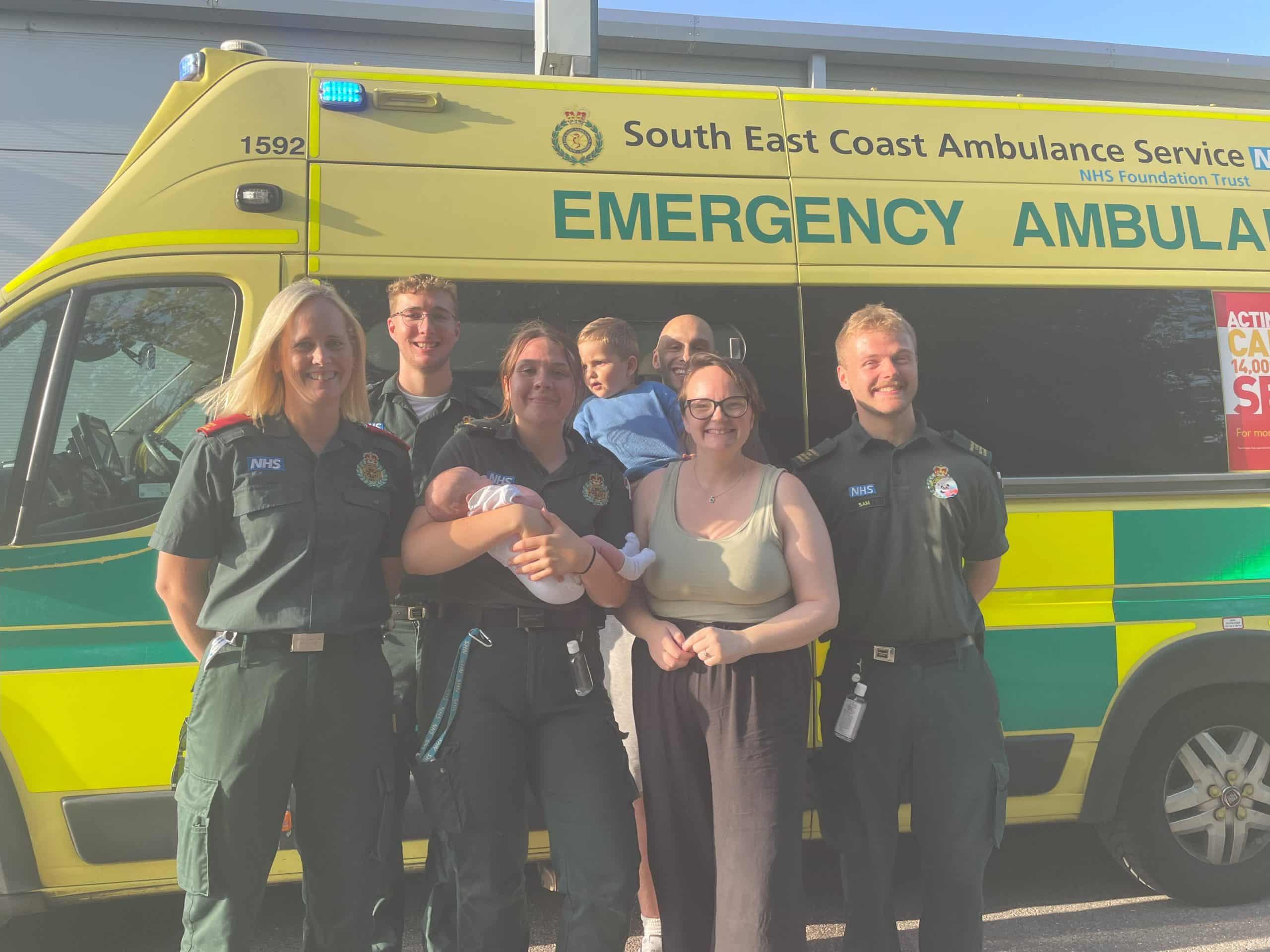 Kent family reunited with crew after delivery of baby on roadside - NHS ...