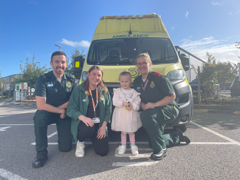 Kent toddler reunited with ambulance team who helped save her life ...